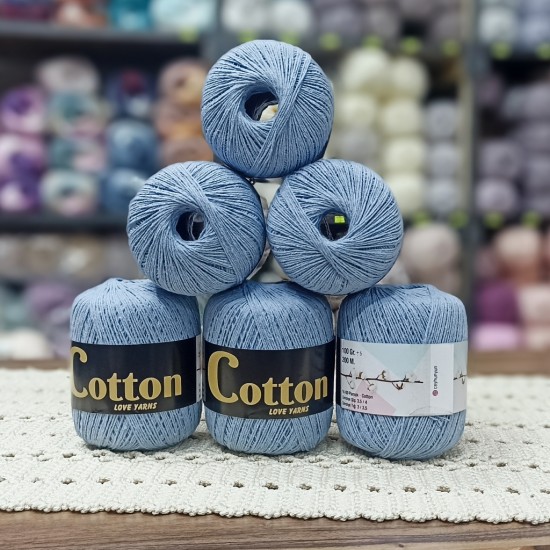 6 Adet (600) gr Cotton Love Yarns %100 Brezilya Saf Pamuk